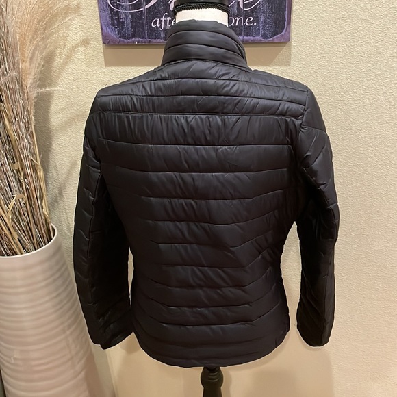 ZYIA | Jackets & Coats | Zyia Black Whistler Hybrid Puffer Jacket Coat ...